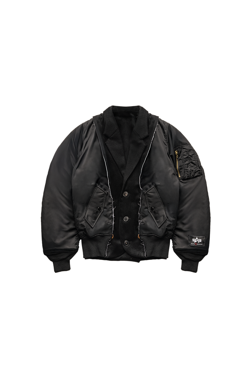 REWORKED BOMBER JACKET IN BLACK – SPENCER BADU